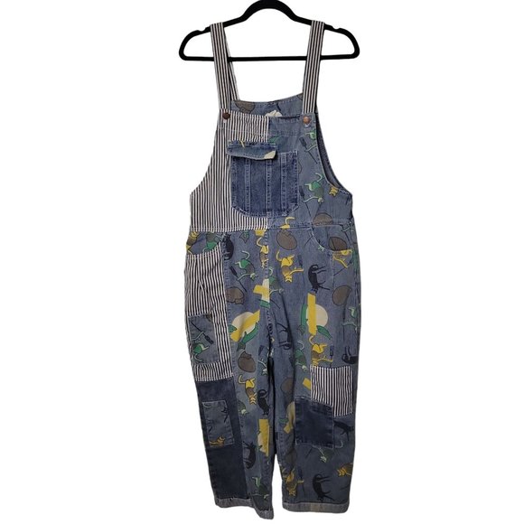 Pink Ripple | Jeans | Pink Ripple Bib Overalls Womens M Pinstripe Cat ...